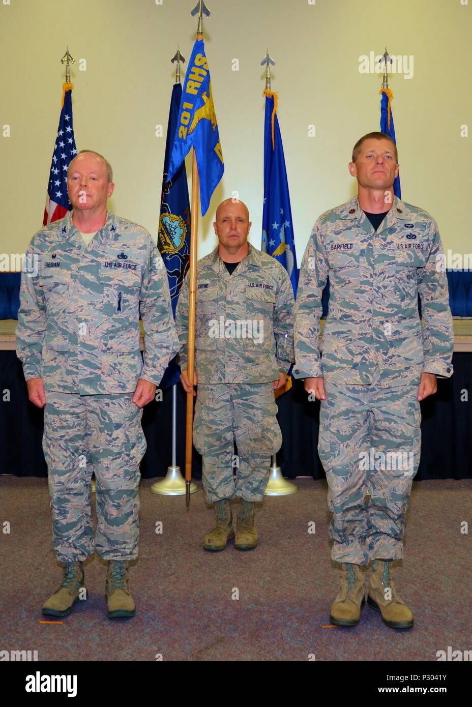 Col. Michael Regan, 111th Mission Support Group commander, Maj. Oliver ...