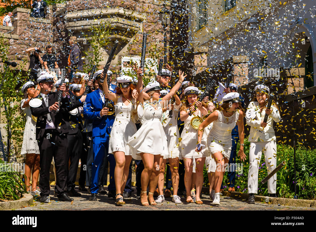 Ronneby, Sweden - June 15, 2018: Upper secondary school graduation day ...