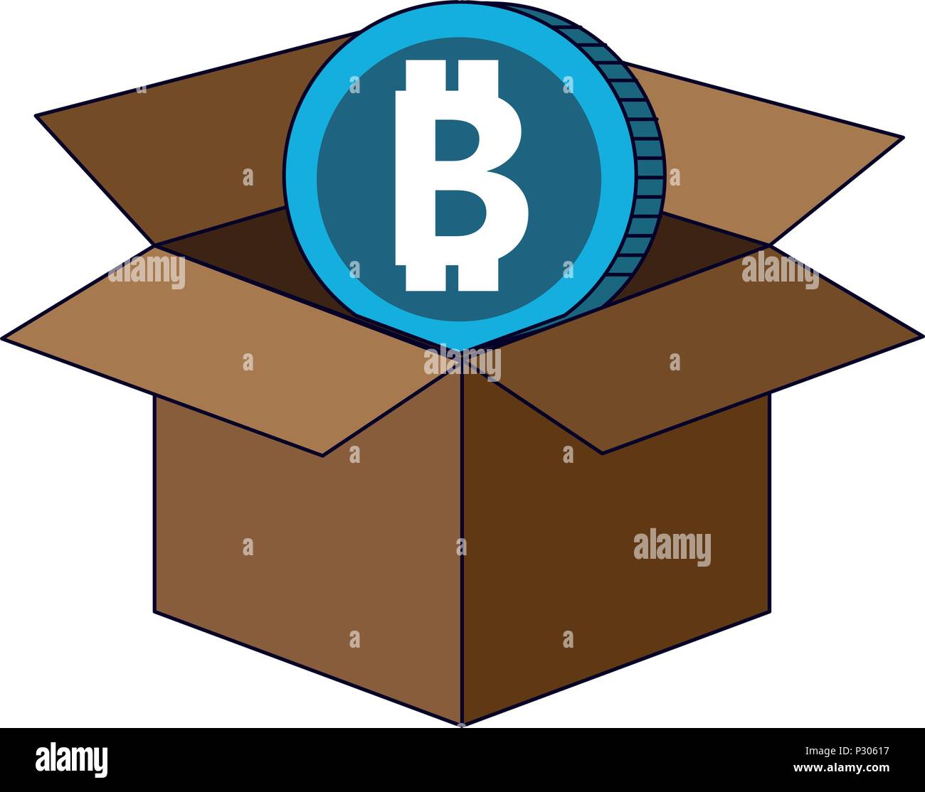 Bitcoin inside box Stock Vector Image & Art - Alamy