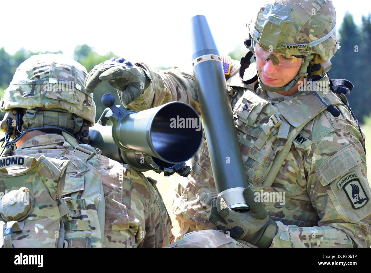U.S. Paratroopers assigned to 173rd Airborne Brigade fires the M3 Carl ...