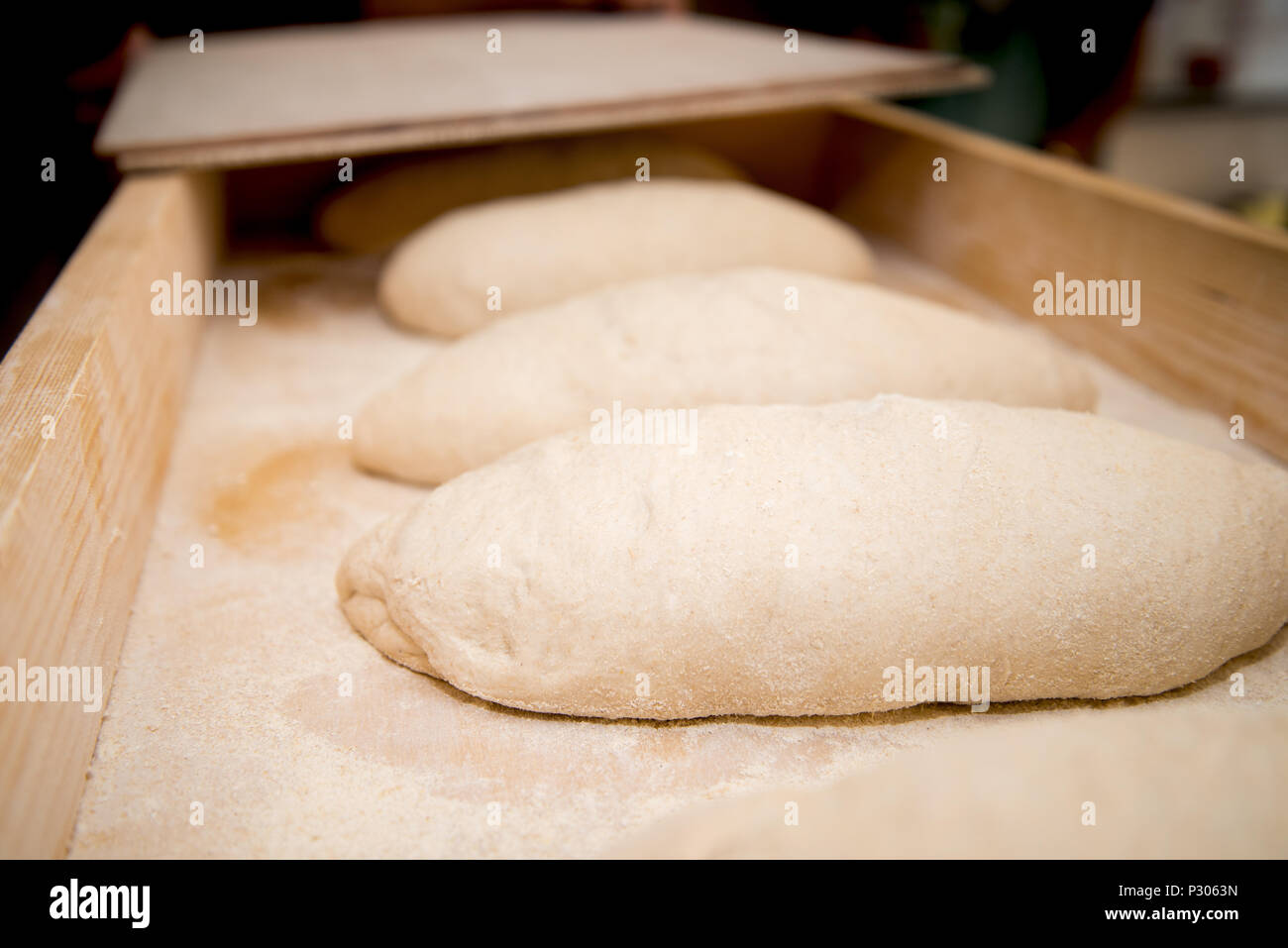 Bread dough at bakery Stock Photo - Alamy