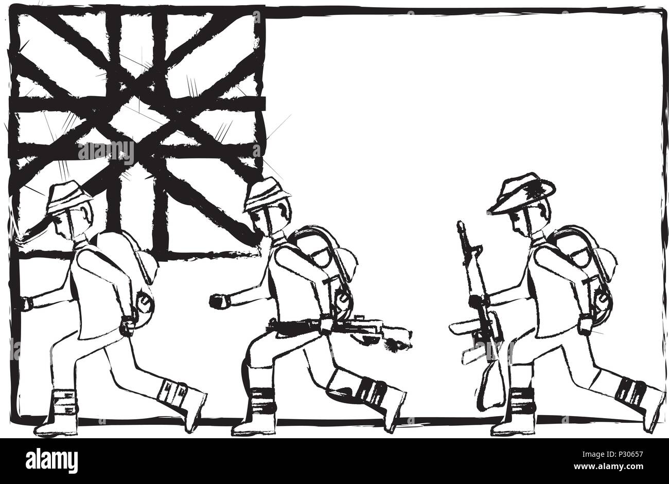 Anzac day design with australian flag and military soldiers over white ...