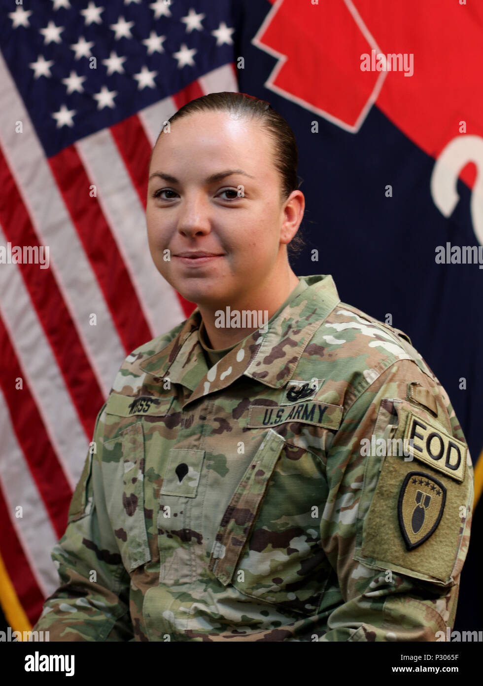 Spc. Jessica Weiss, explosives, ordnance, disposal (EOD) team member is ...