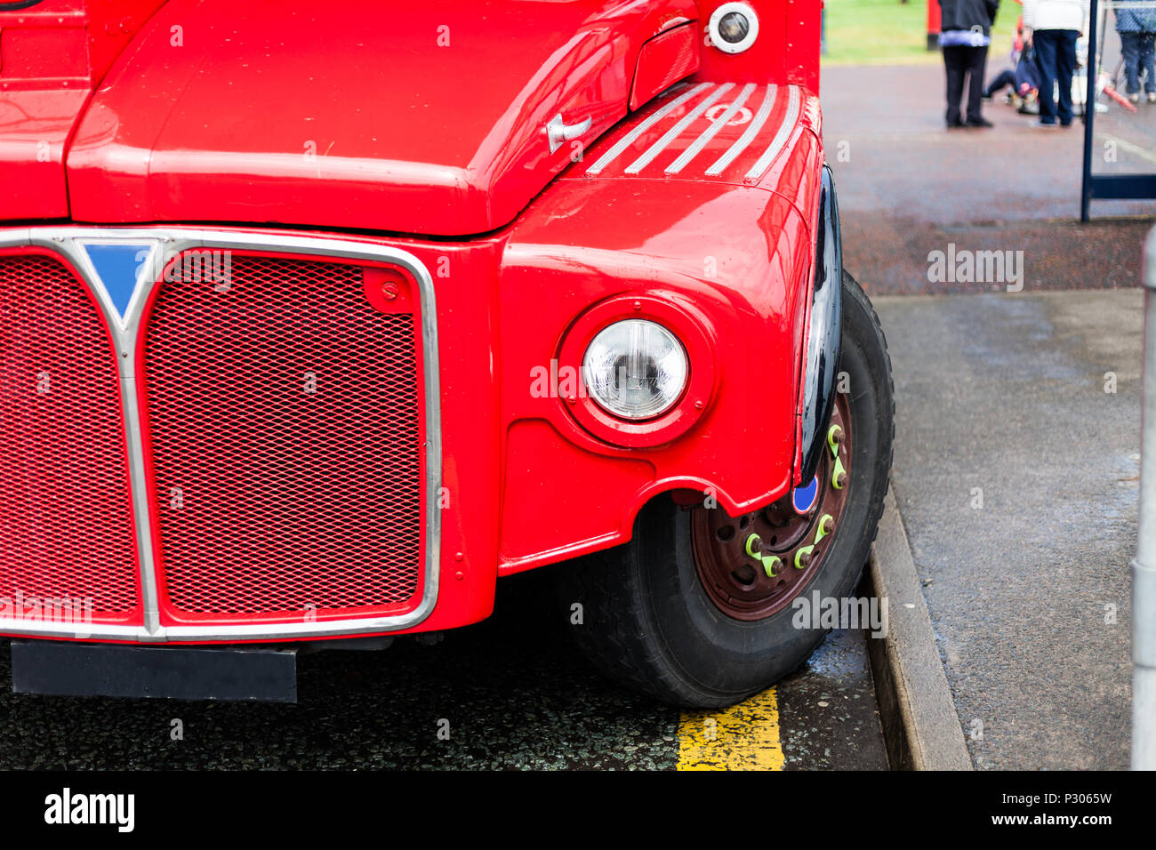 Tourism and touristic travel with legendary double decker bus. Red ...