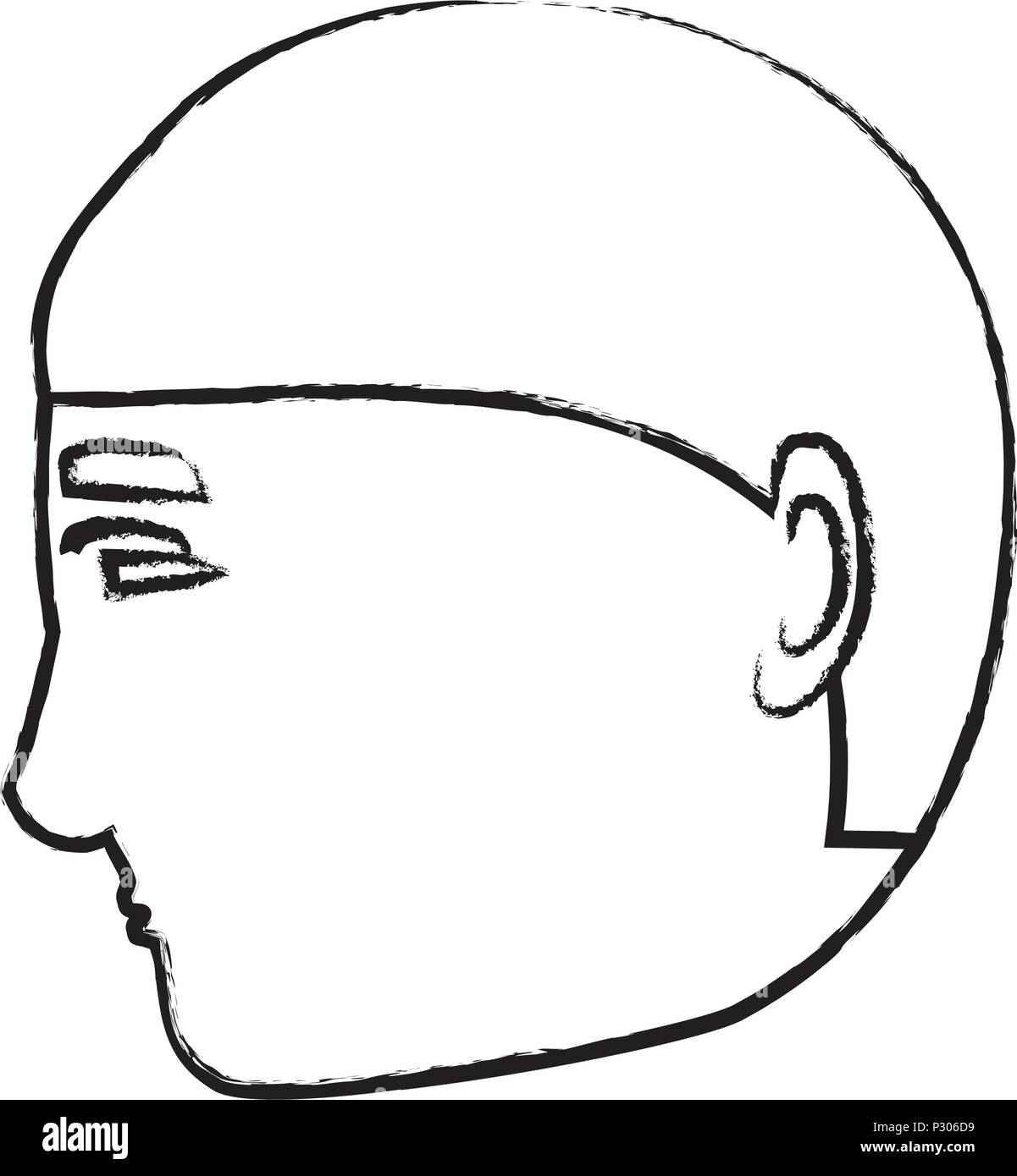 profile man head icon over white background, vector illustration Stock ...