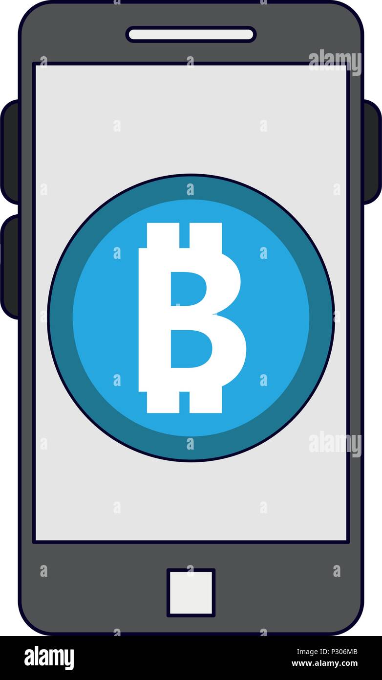 Bitcoins with a smartphone Stock Vector Images - Alamy