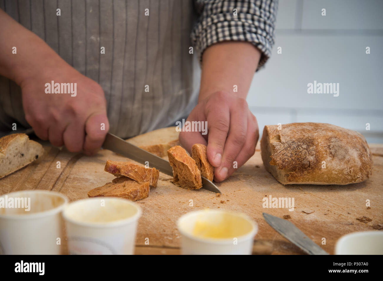 Cutting bread dough hi-res stock photography and images - Alamy