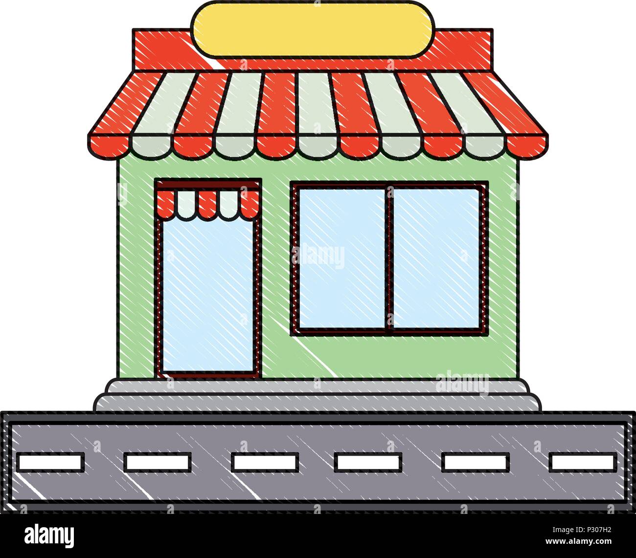store building icon over white background, vector illustration Stock ...