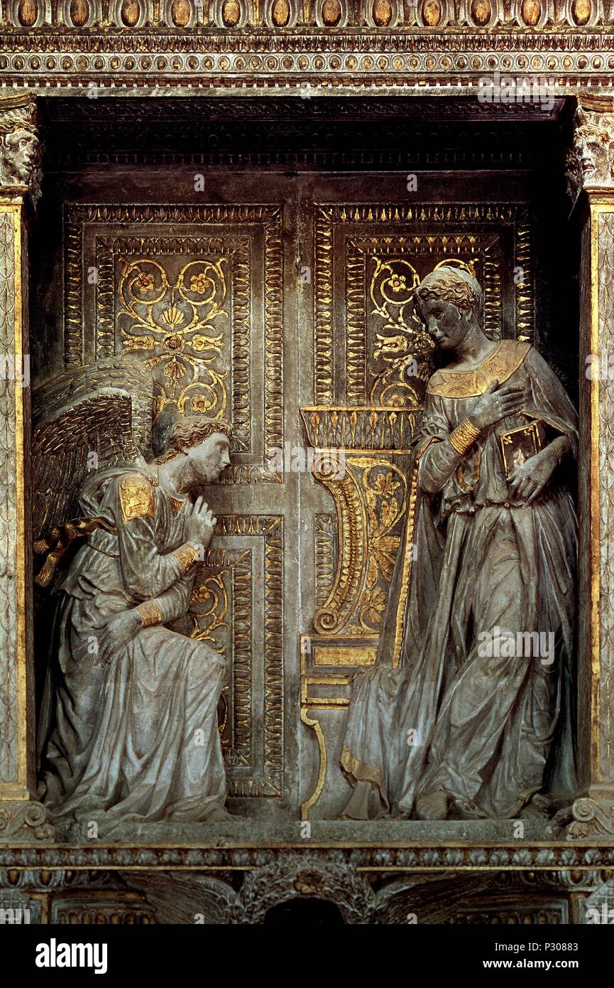 LA ANUNCIACION. Author: Donatello (c. 1386-1466). Location: BASILICA DE SANTA CRUZ, FLORENZ ...