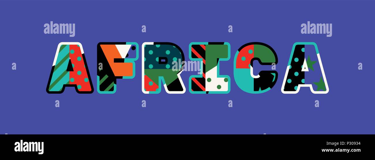 The word AFRICA concept written in colorful abstract typography. Vector ...
