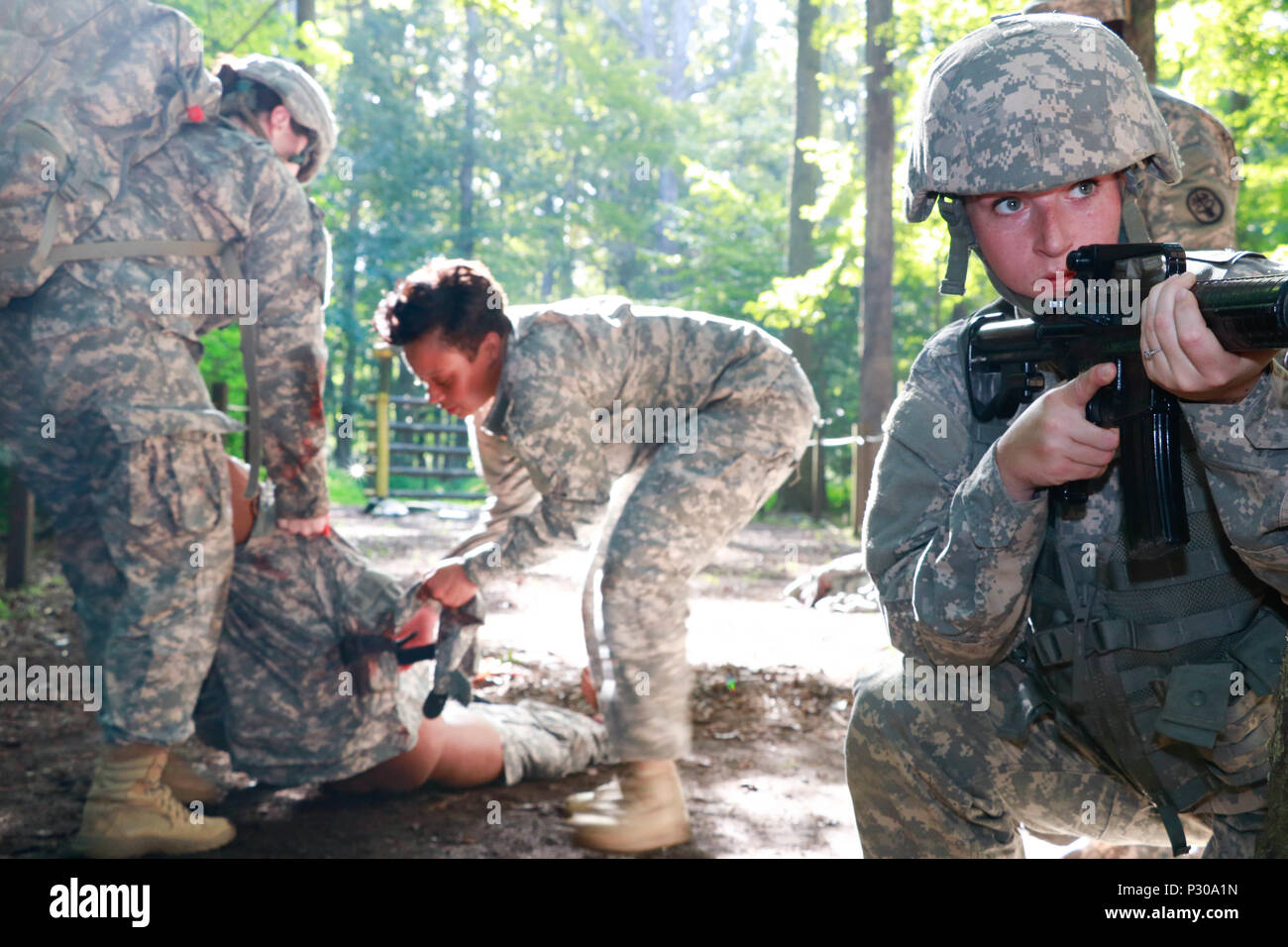 U.S. Army Pfc. Jennifer A. Aiken, 335th Transportation Company pulls ...