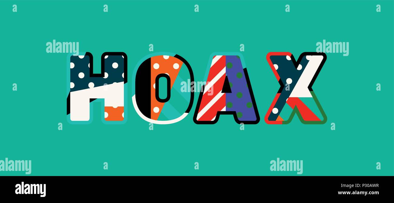 The word HOAX concept written in colorful abstract typography. Vector ...