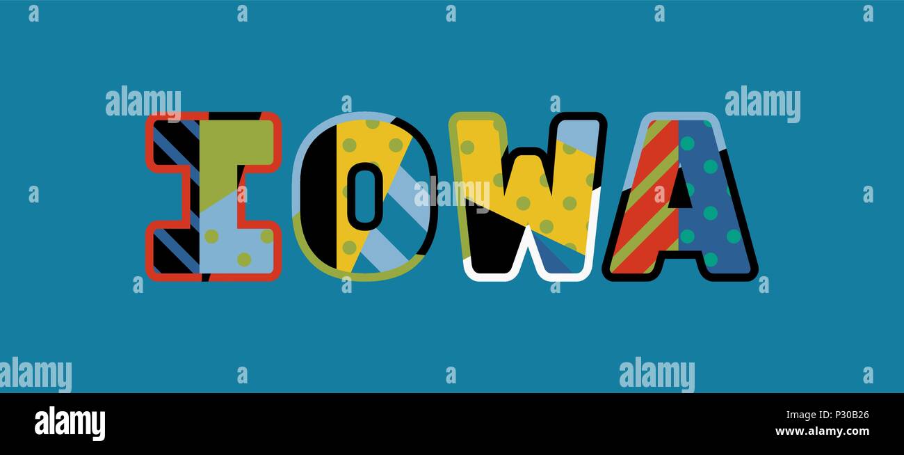 Iowa map typography hi-res stock photography and images - Alamy