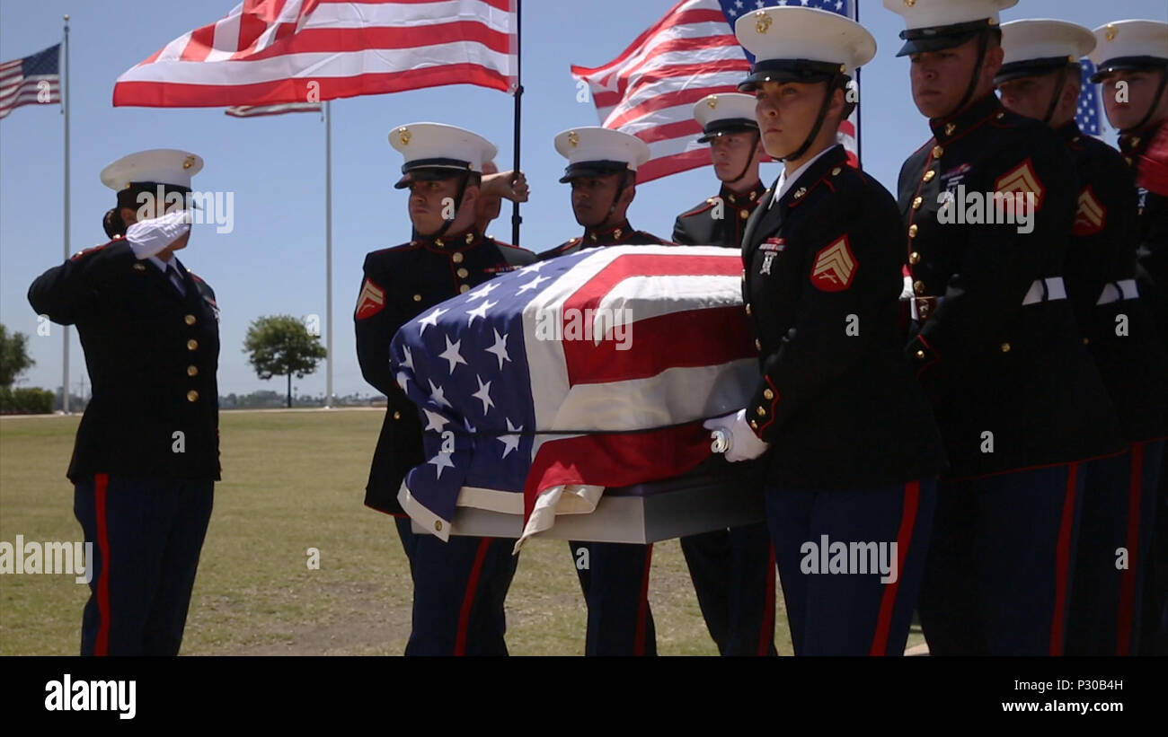 Marines escort the remains of Maj. R. Sterling Norton, a fallen pilot ...