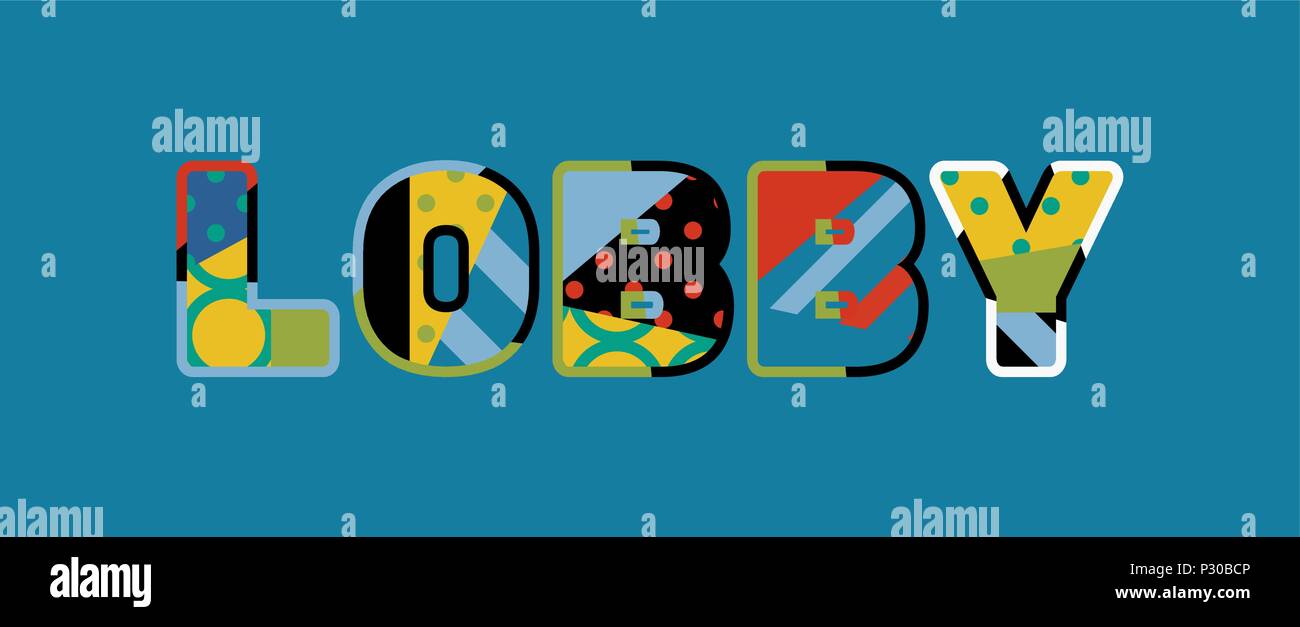 The word LOBBY concept written in colorful abstract typography. Vector ...