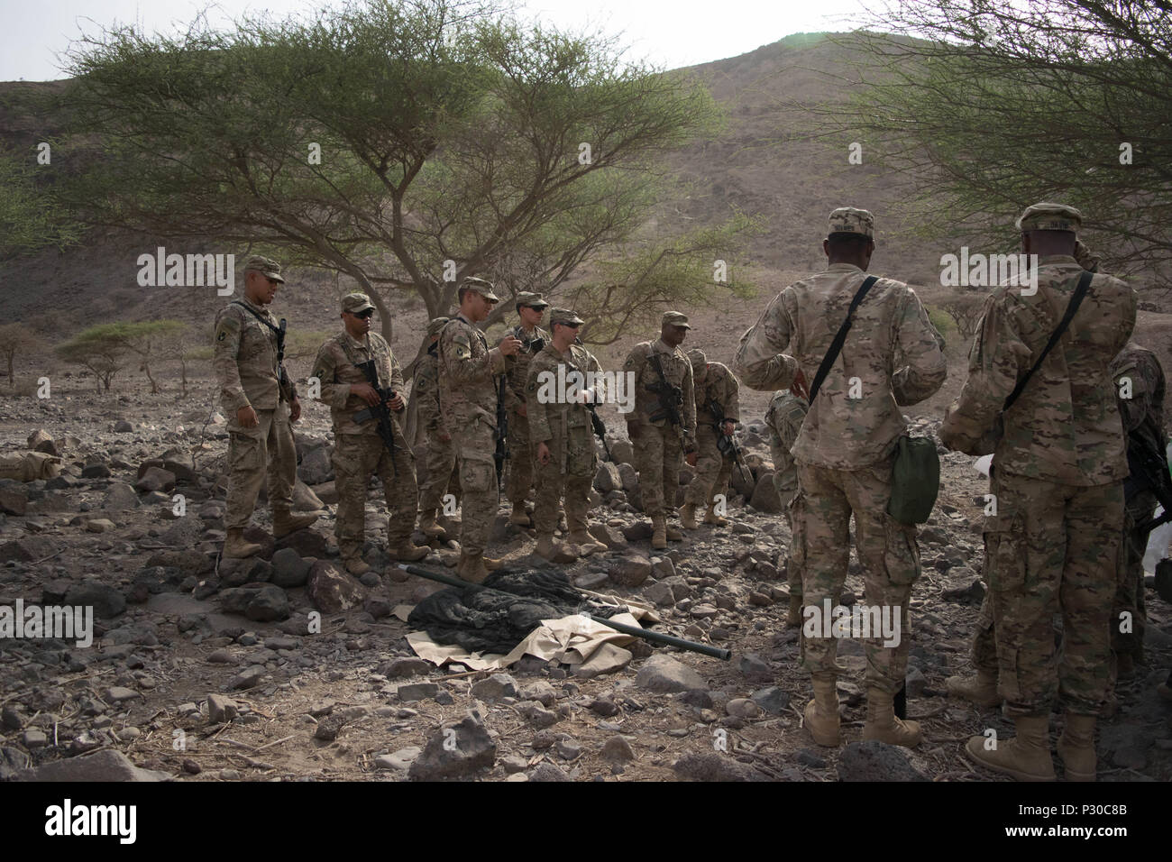 Soldiers assigned to Co. A, 1st Battalion, 124th Infantry receive a ...