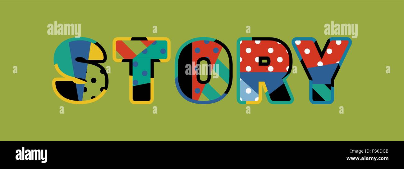 The word STORY concept written in colorful abstract typography. Vector ...