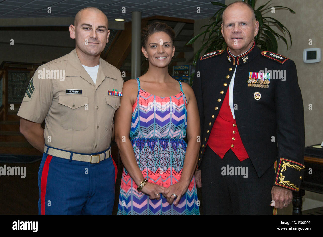 From left, U.S. Marine Corps Sgt. Rafael Herrera, recruiter, Amber ...