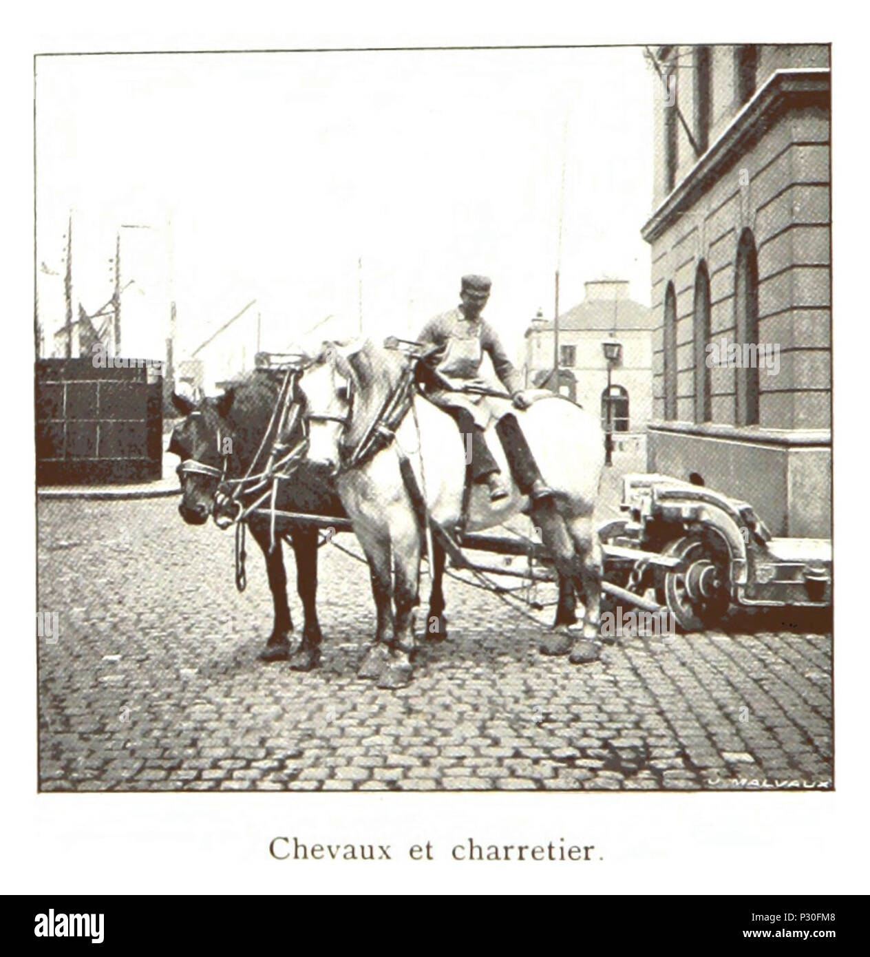 038 Chevaux et charretier Stock Photo - Alamy