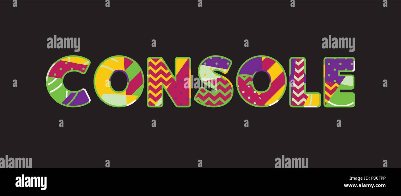 The word CONSOLE concept written in colorful abstract typography ...