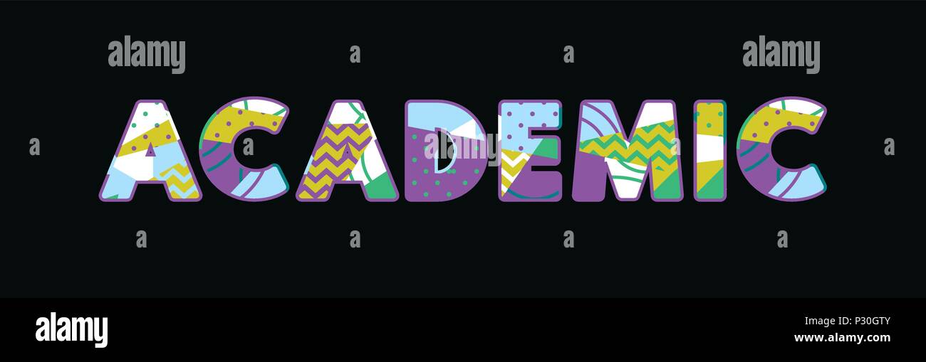 The word ACADEMIC concept written in colorful abstract typography ...