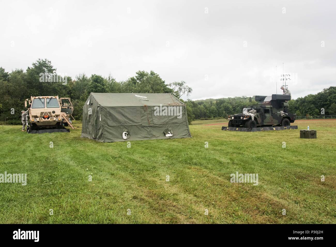 The AN/MPQ-64 Sentinel and Avenger Air Defense System are being set up ...