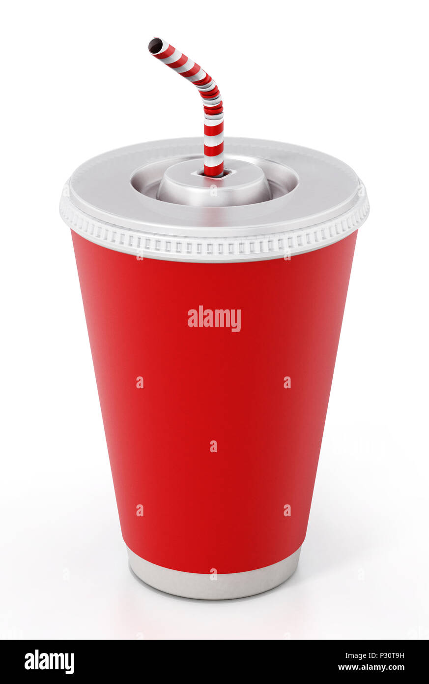 Paper soda cup isolated on white background. 3D illustration Stock ...