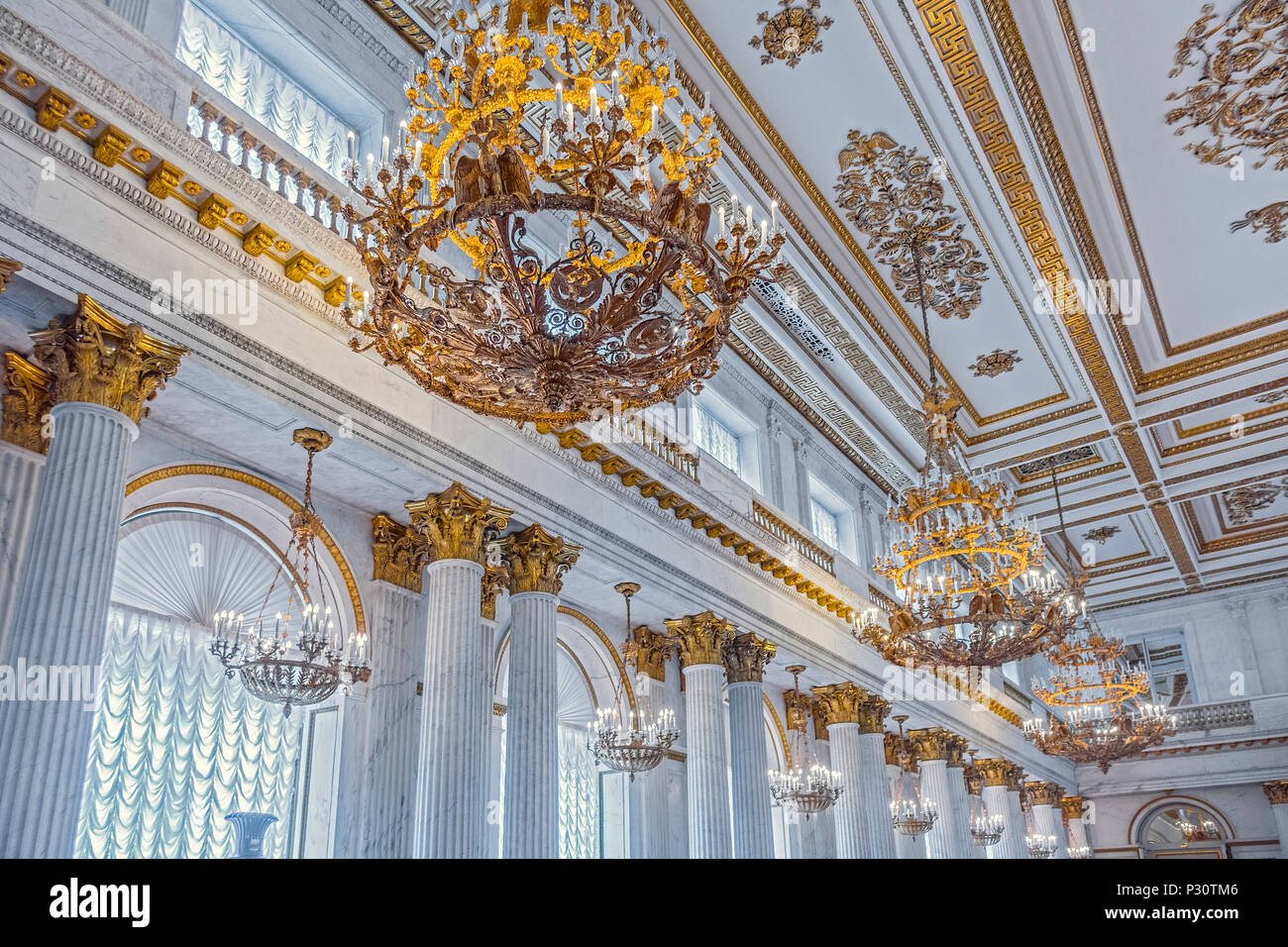 Large Throne Room, The Hermitage St. Petersburg Russia Stock Photo - Alamy