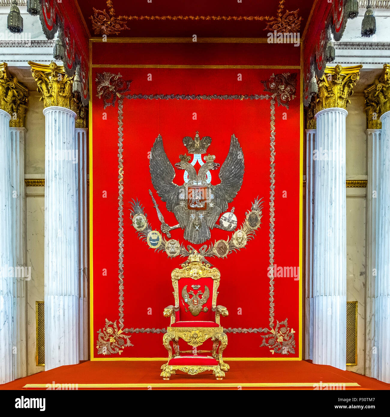 Large Throne Room, The Hermitage St. Petersburg Russia Stock Photo - Alamy