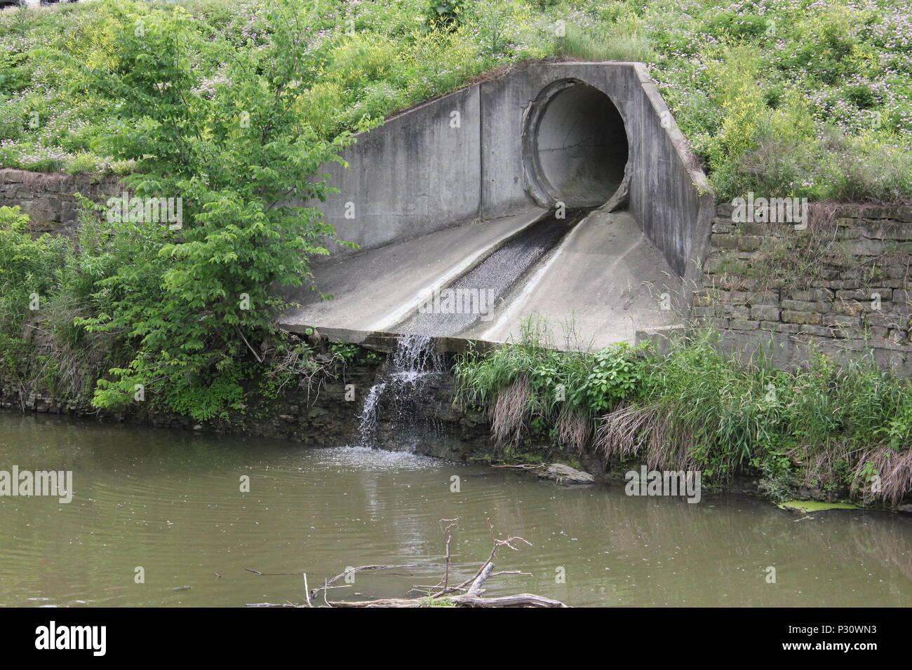 Local scenery of of a huge culvert along the historic Illinois Michigan ...
