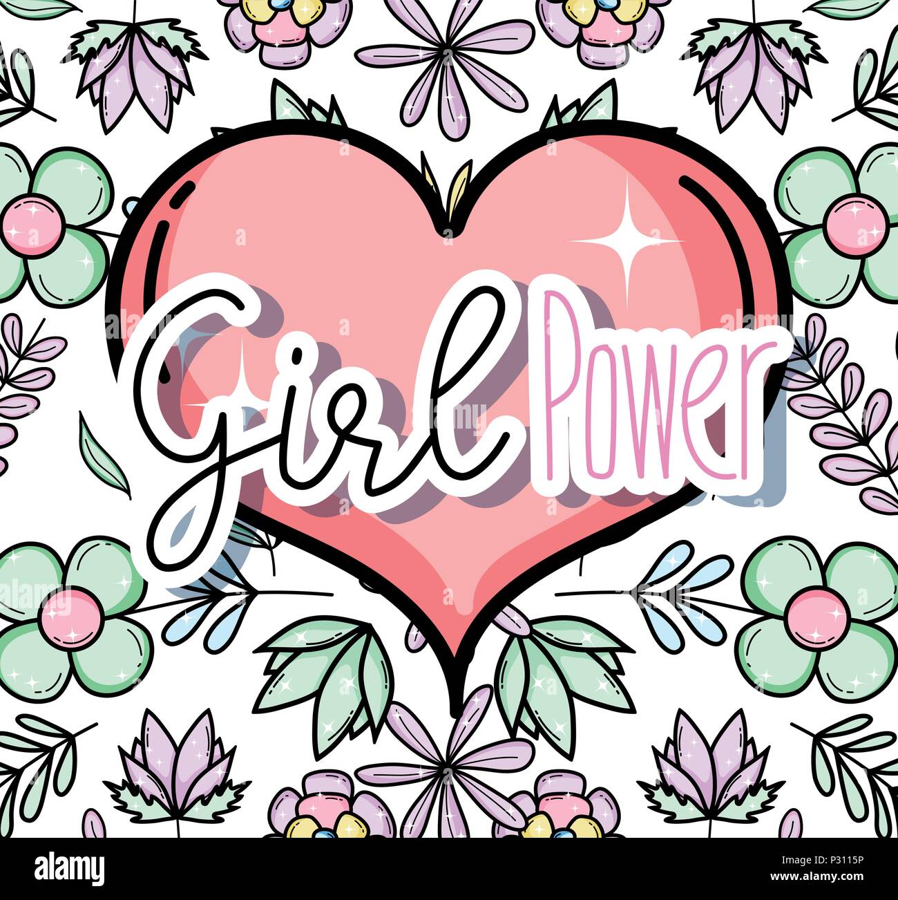 Girl power cute cartoons Stock Vector Image & Art - Alamy