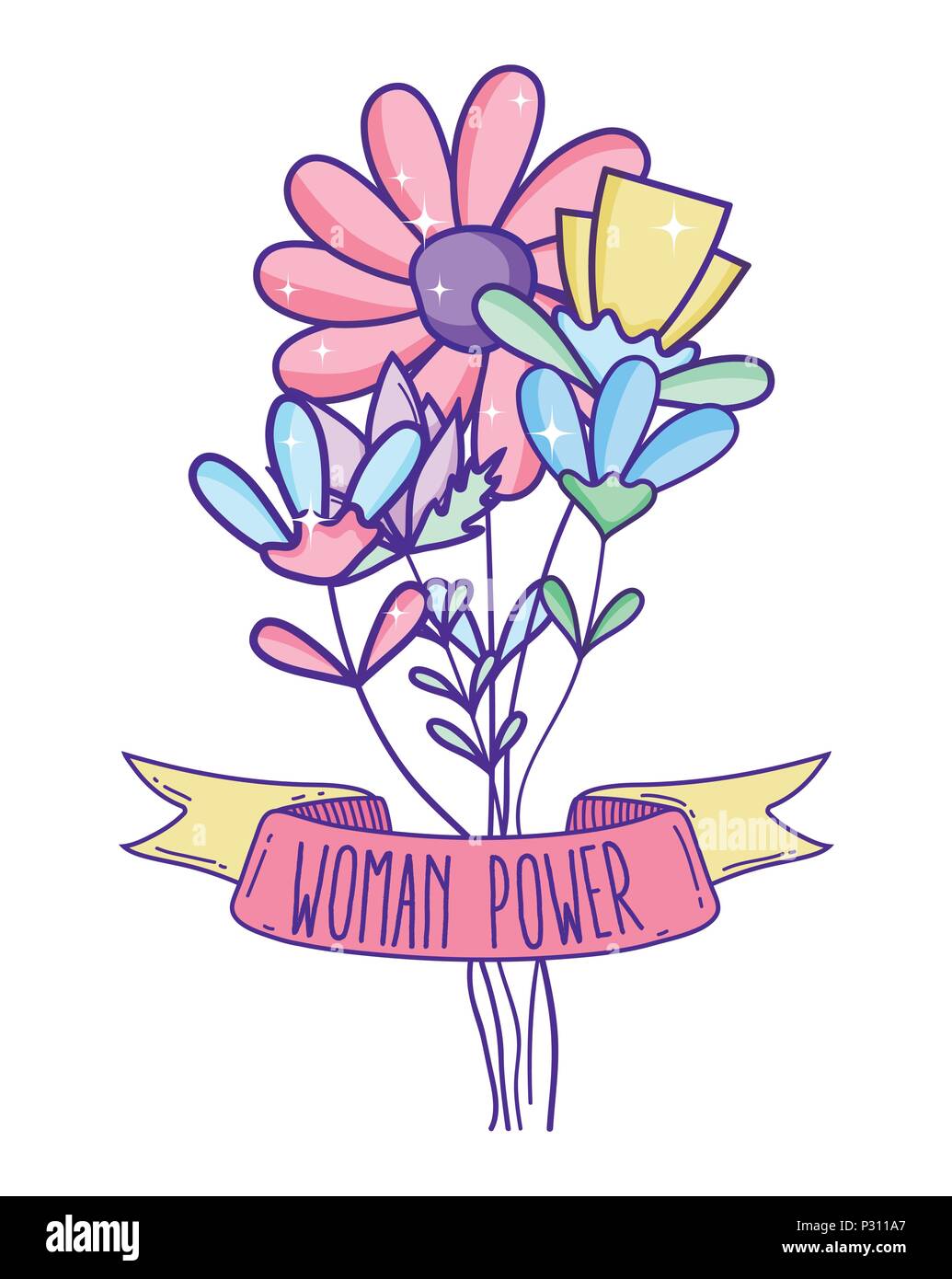 Girl power cute cartoons Stock Vector Image & Art - Alamy