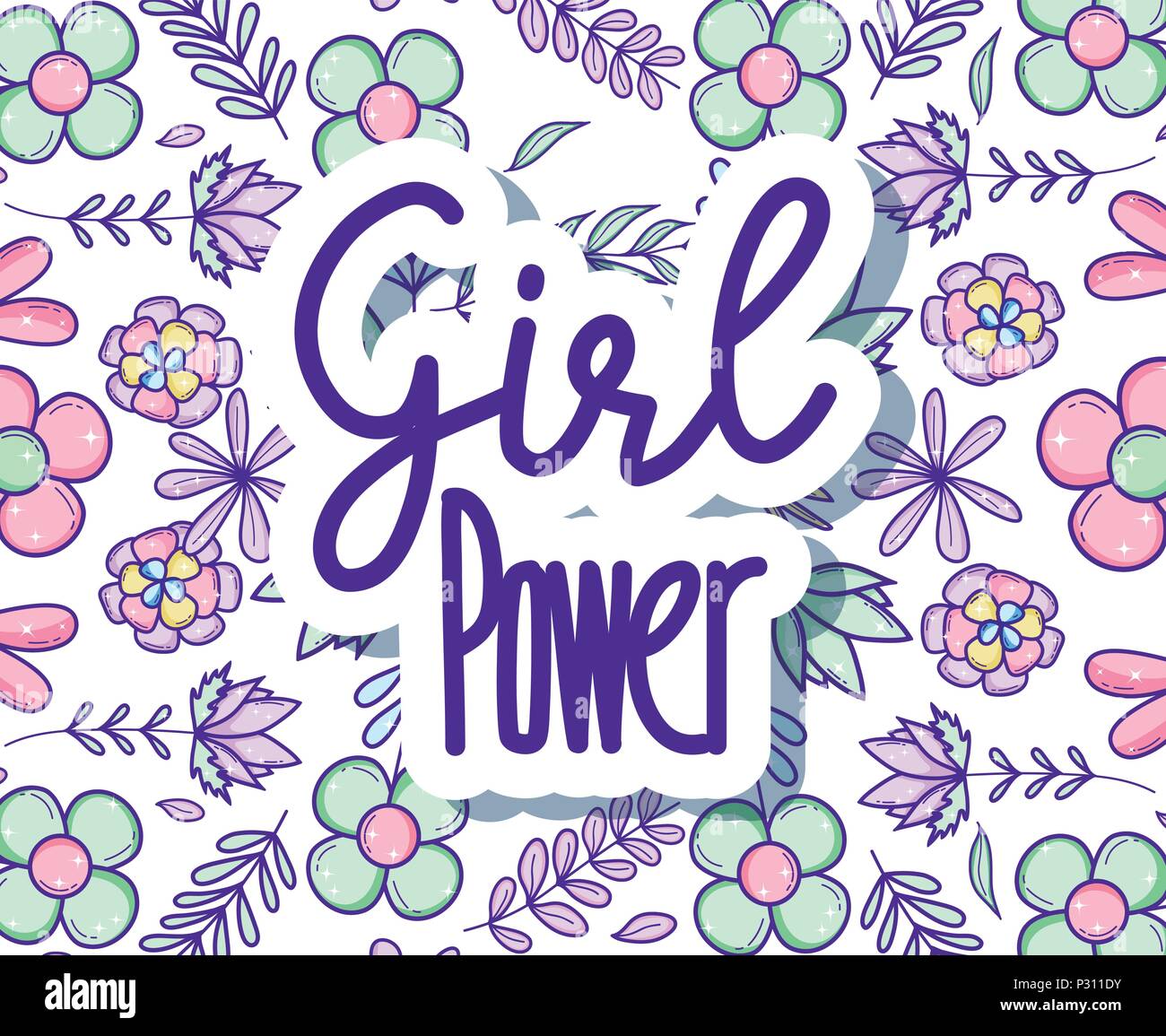 Girl power cute cartoons Stock Vector Image & Art - Alamy