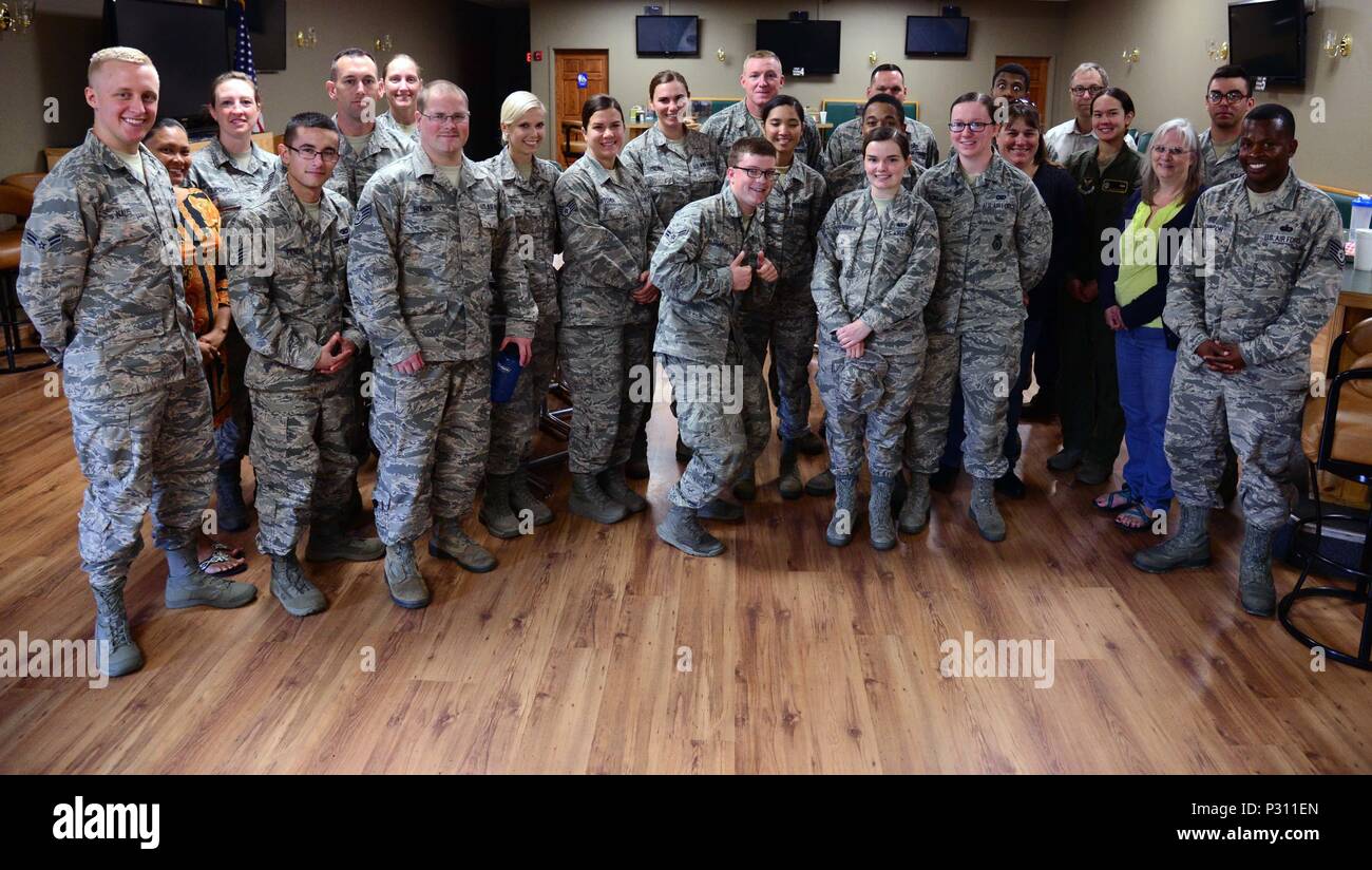 Airmen assigned to the 341st Missile Wing, pose at a Lean in Circle ...