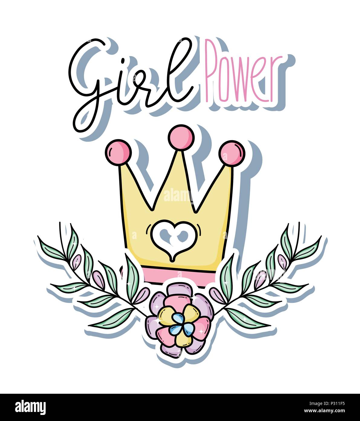 Girl power cute cartoons Stock Vector Image & Art - Alamy