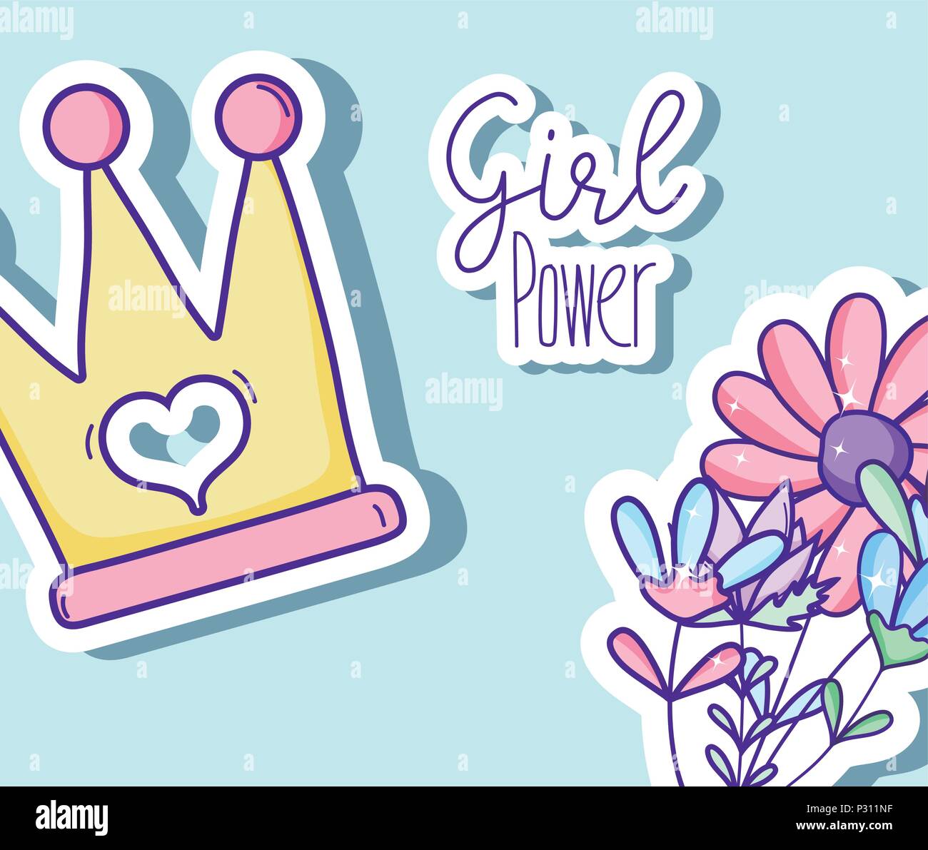 Girl power cute cartoons Stock Vector Image & Art - Alamy