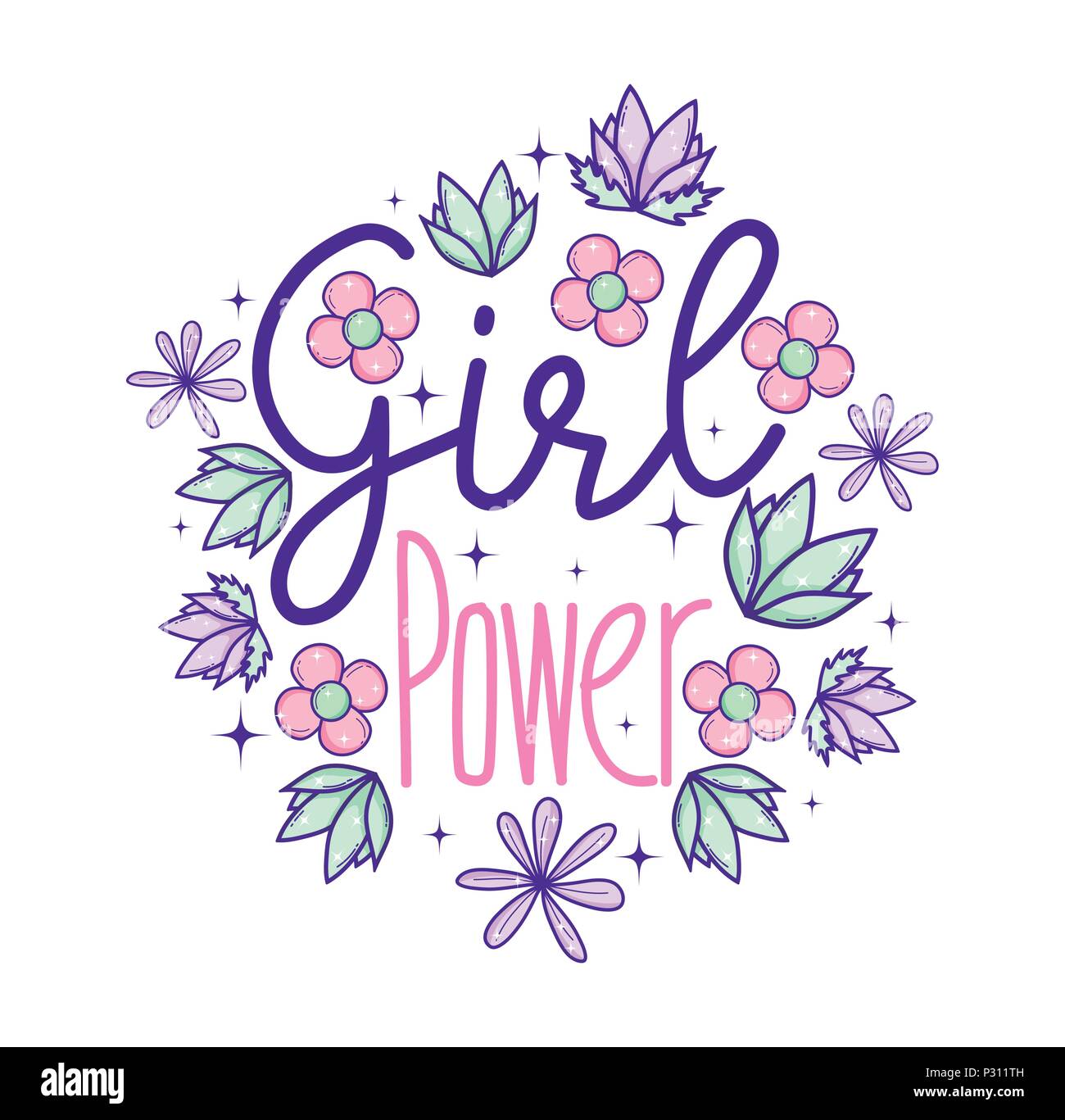 Girl power cute cartoons Stock Vector Image & Art - Alamy