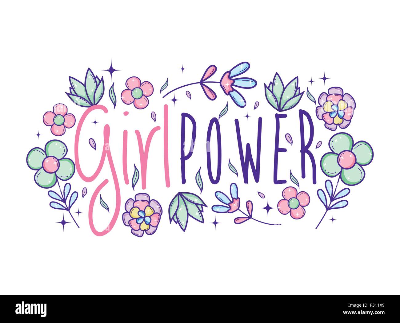 Girl power cute cartoons Stock Vector Image & Art - Alamy