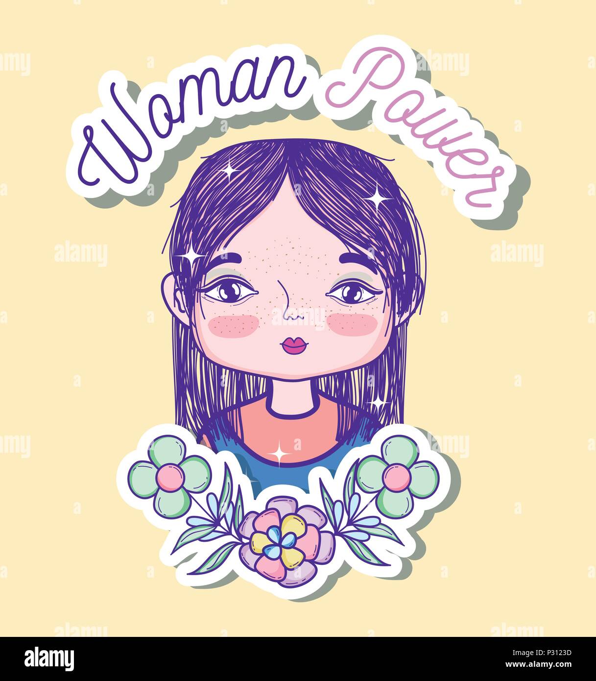 Woman power girl cartoon Stock Vector Image & Art - Alamy