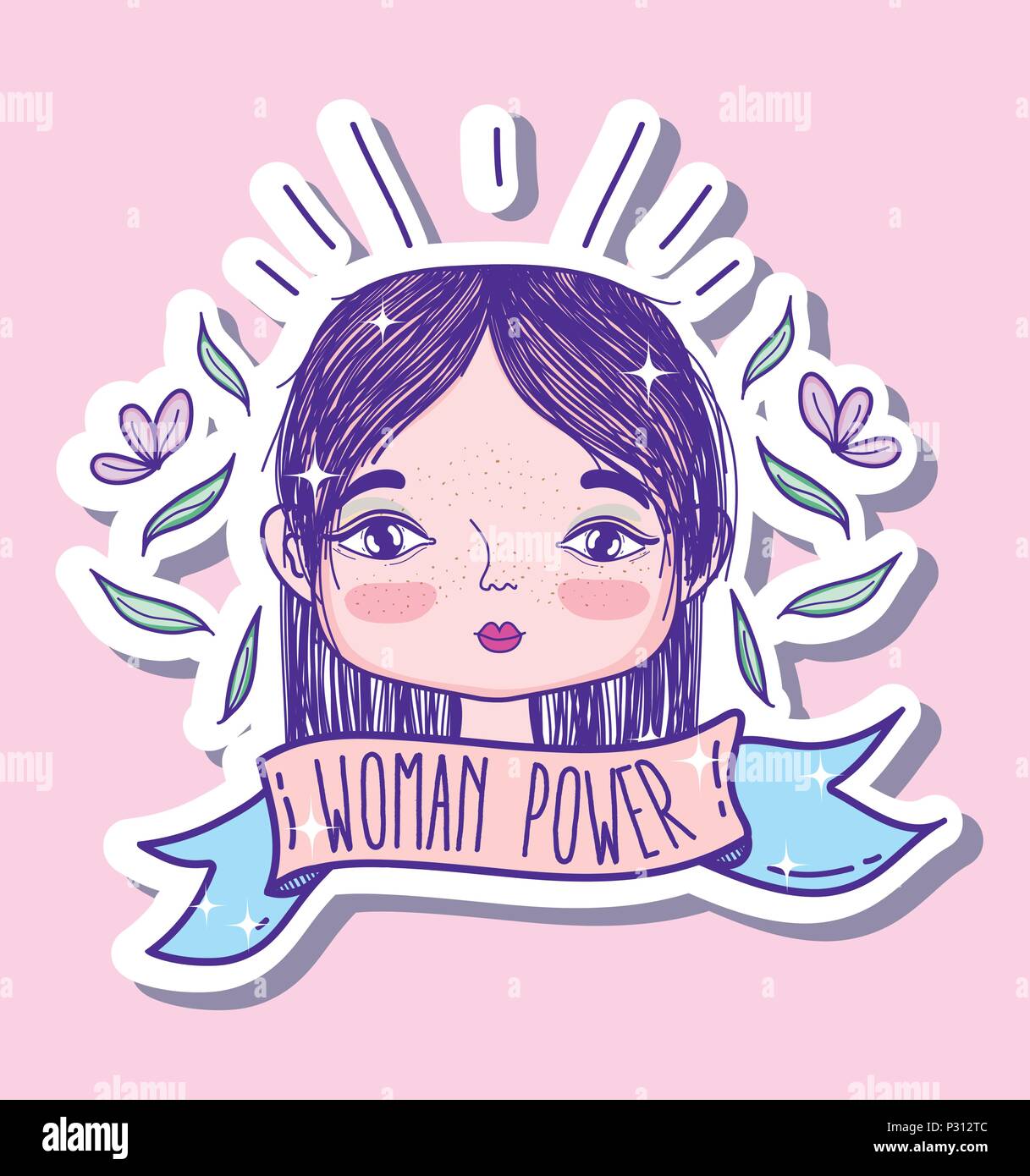 Woman power girl cartoon Stock Vector Image & Art - Alamy