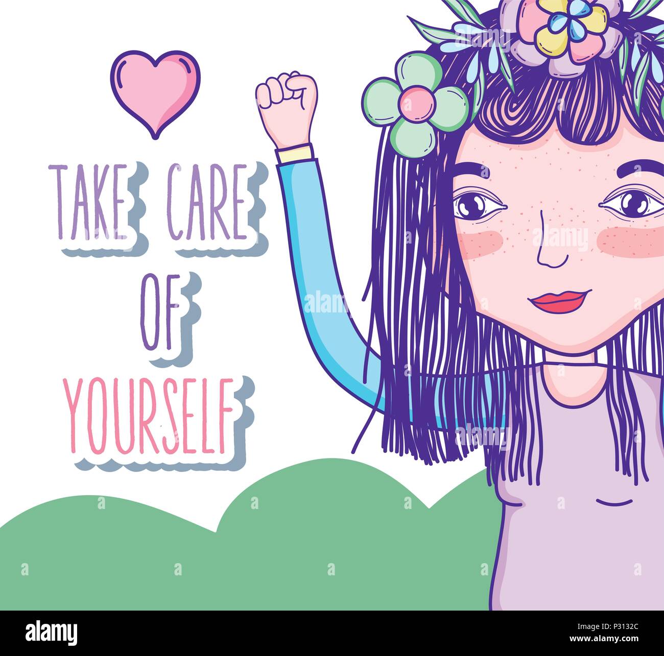 Mindful woman Stock Vector Images - Alamy