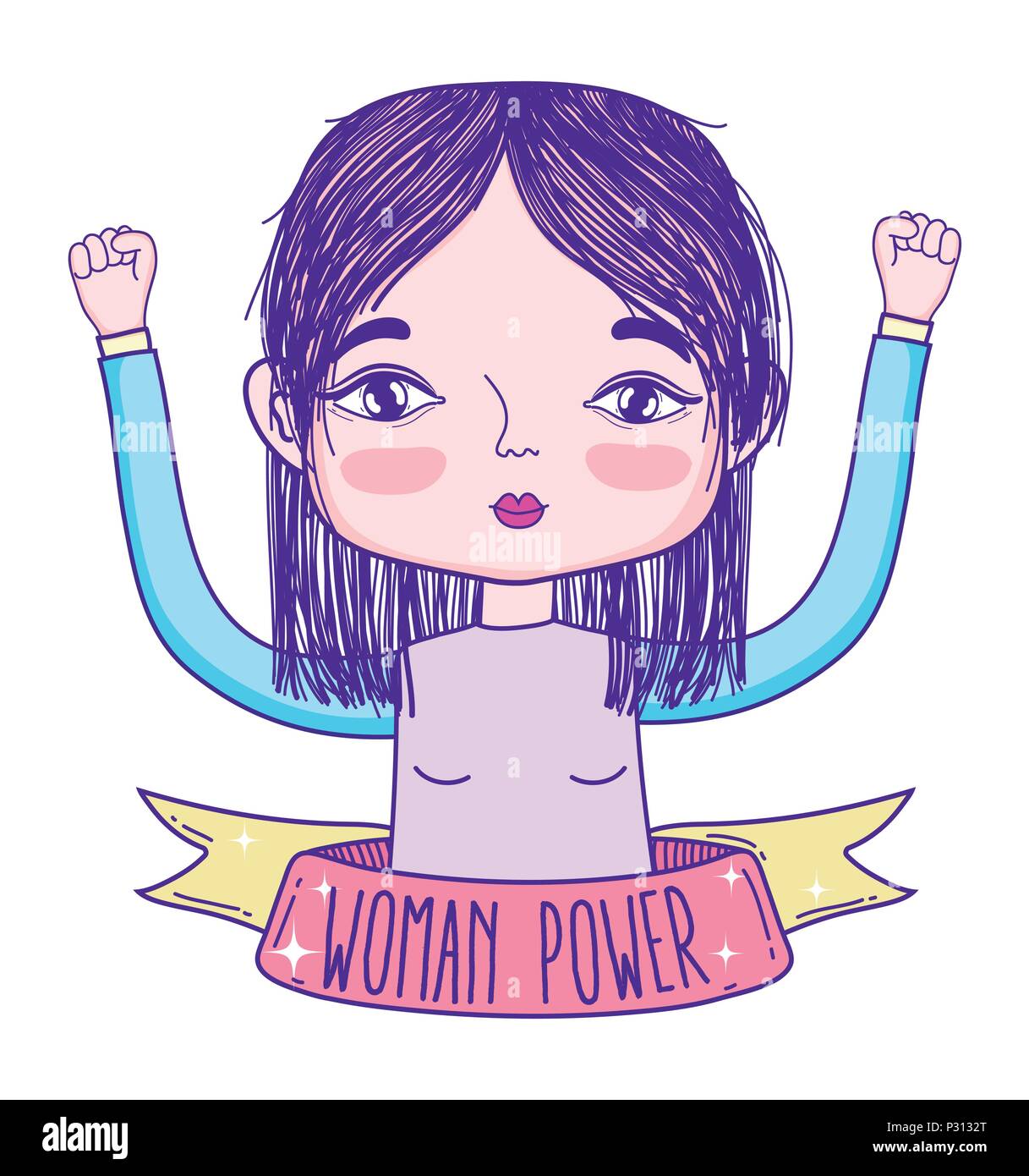 Woman power girl cartoon Stock Vector Image & Art - Alamy