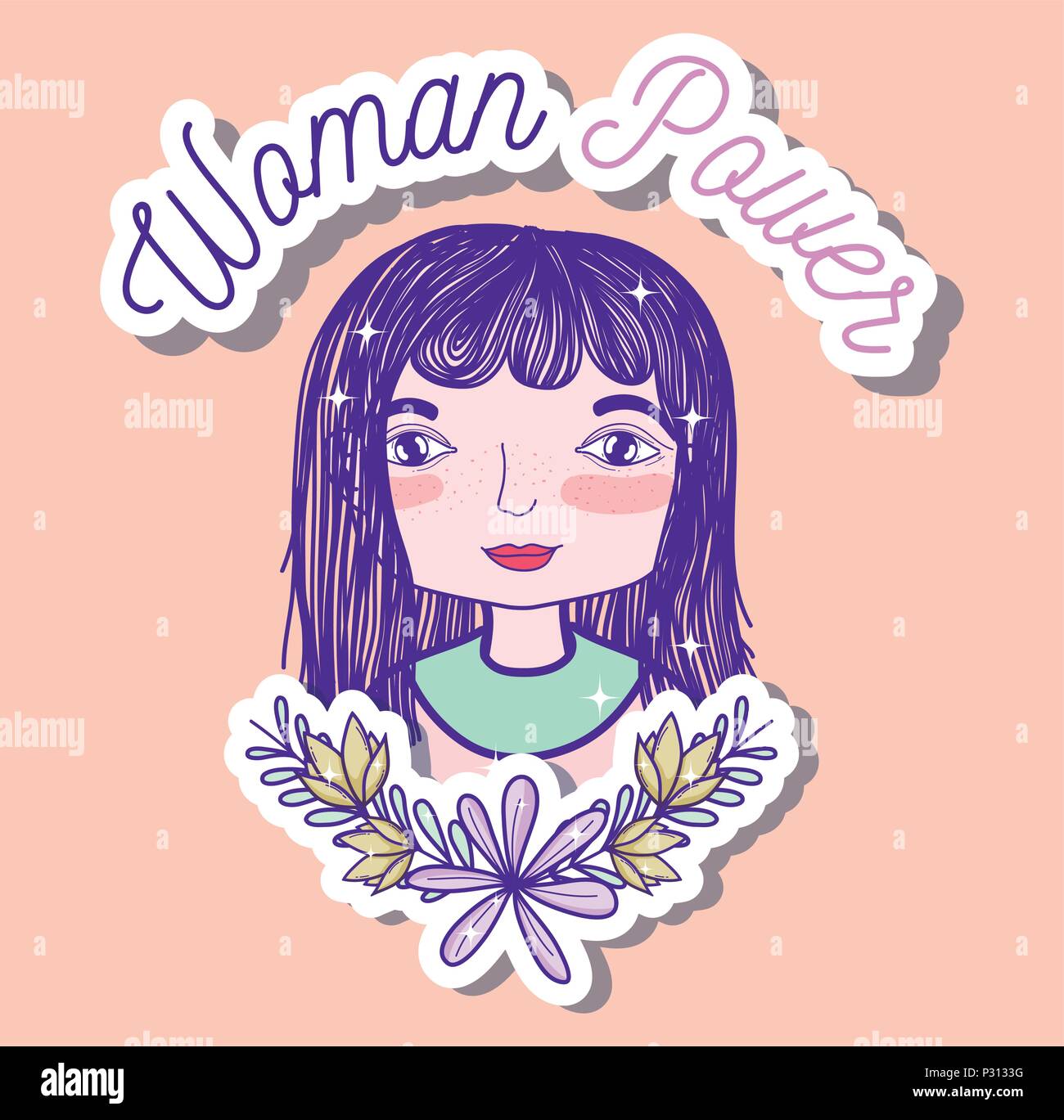 Woman power girl cartoon Stock Vector Image & Art - Alamy