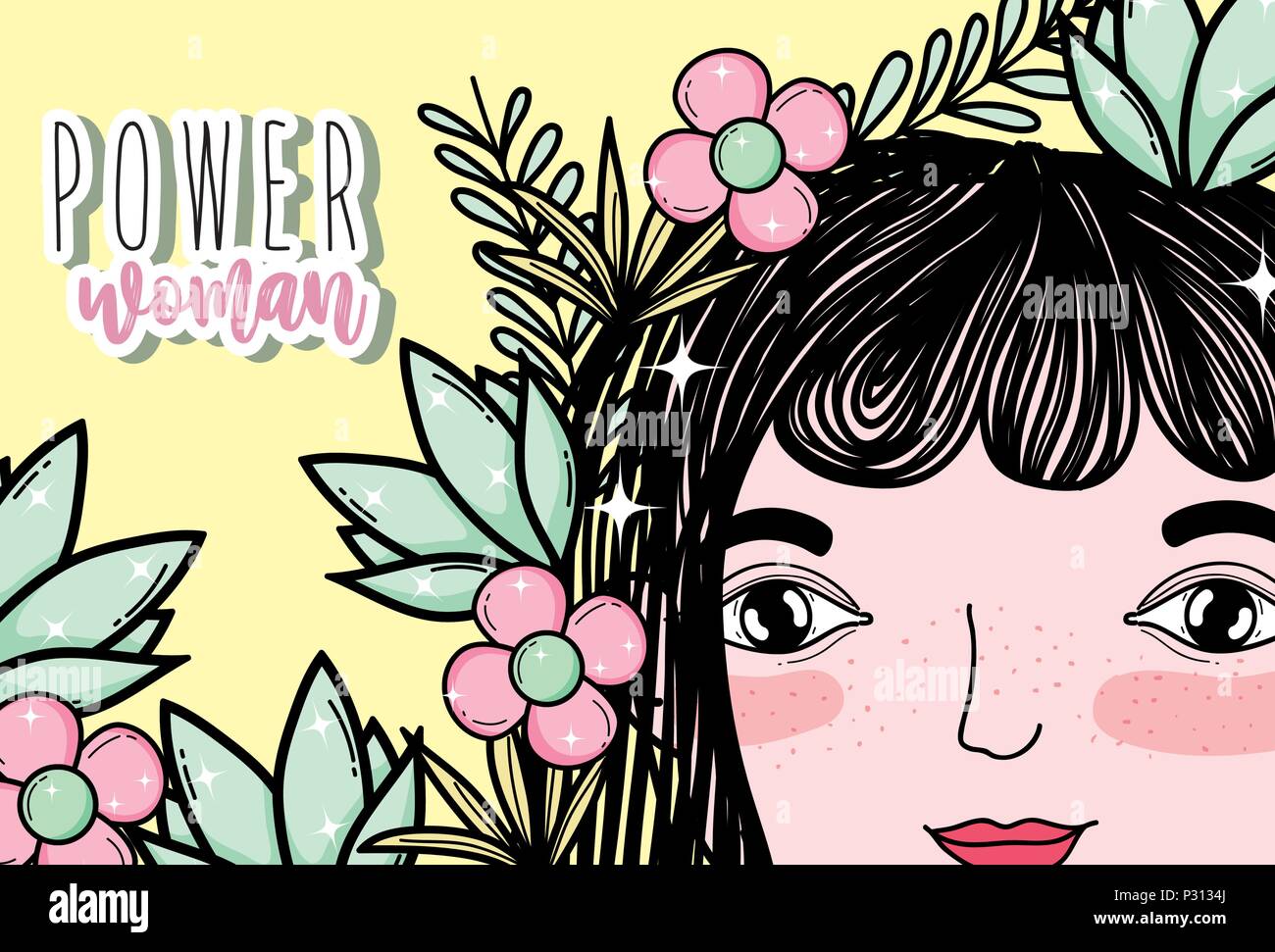 Woman power girl cartoon Stock Vector Image & Art - Alamy