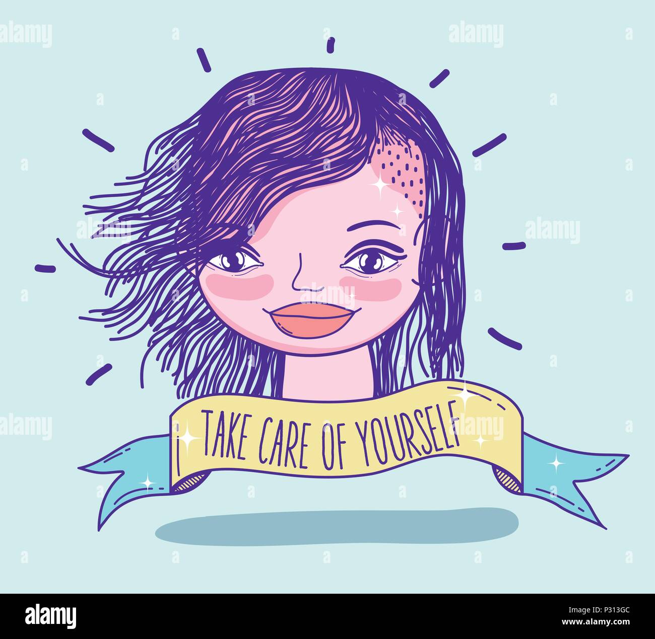 Love yourself cute cartoon hi-res stock photography and images - Alamy