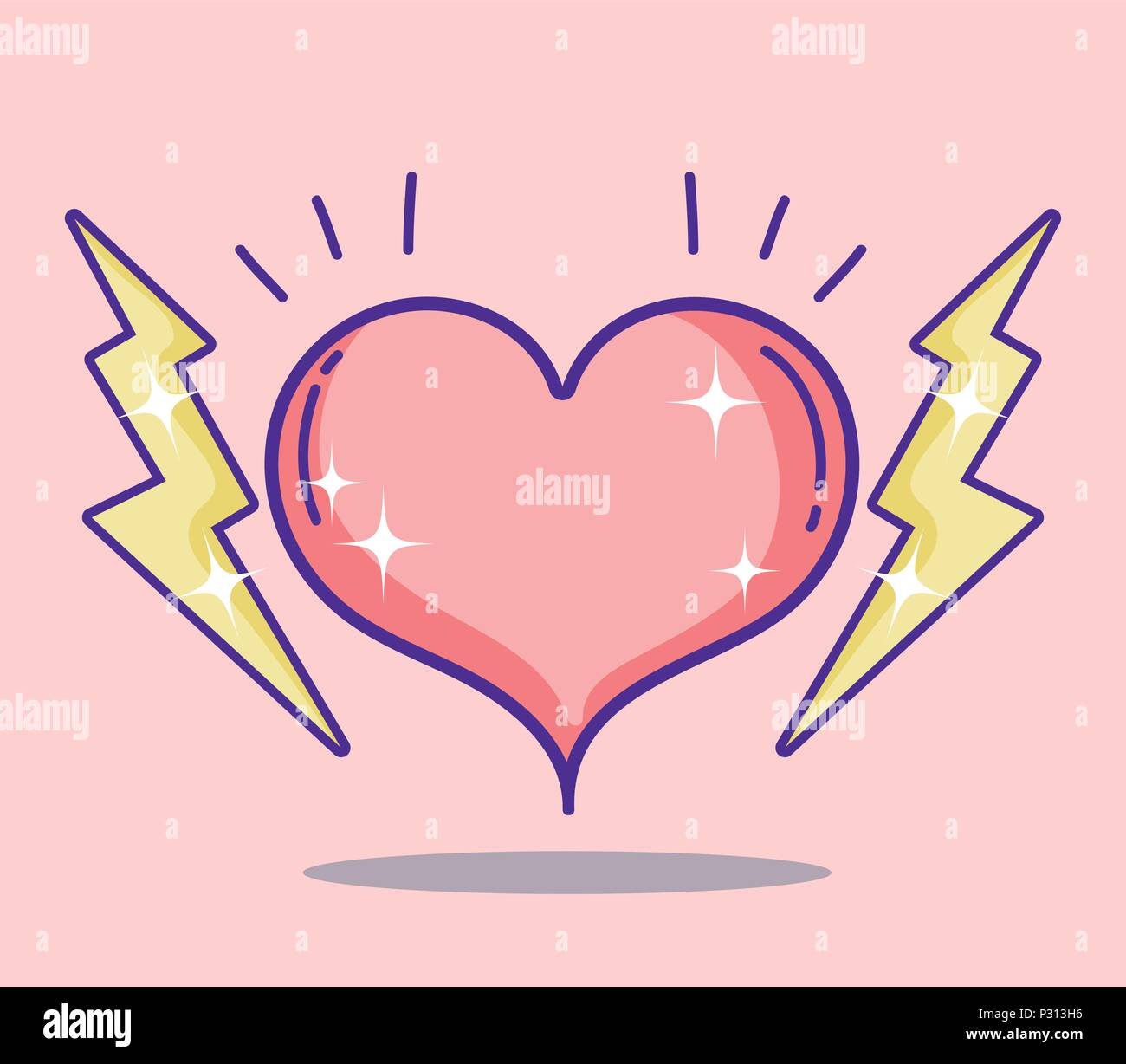 Heart and rays Stock Vector Image & Art - Alamy