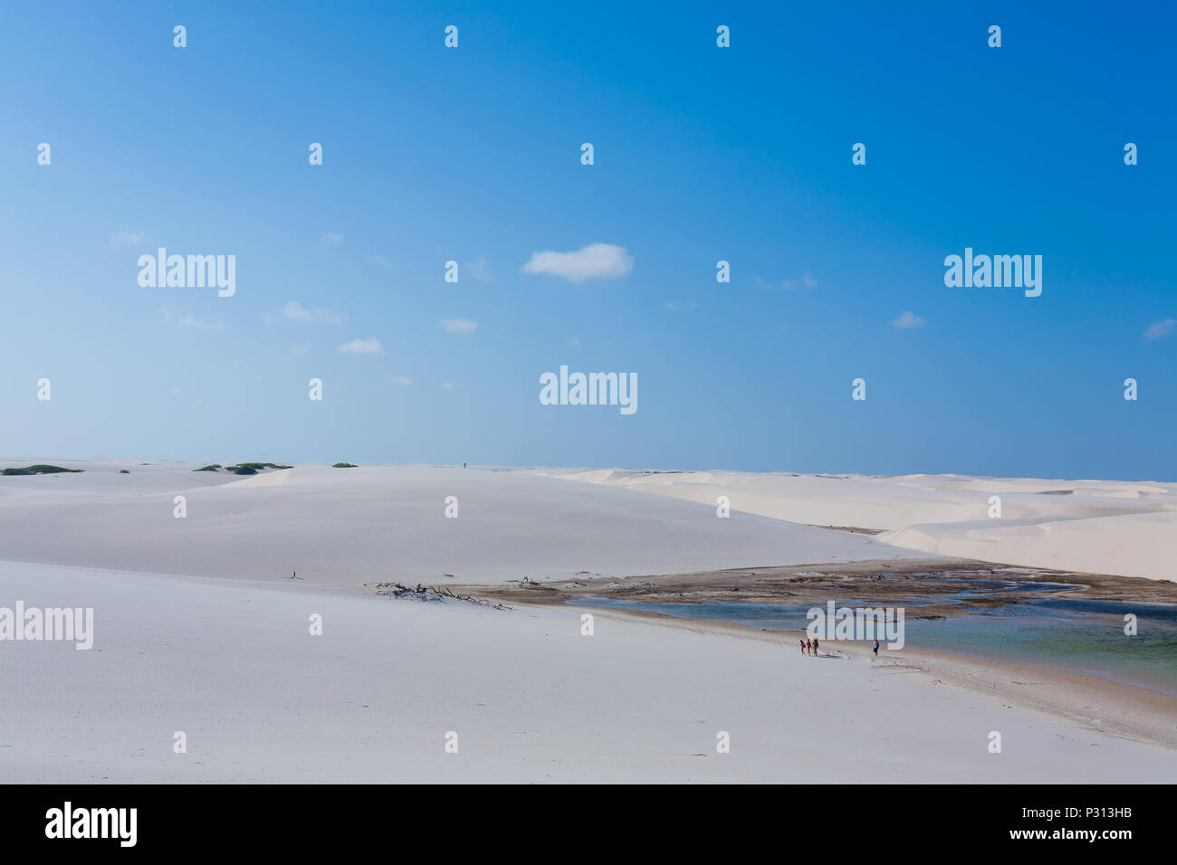 White sand dunes panorama from Lencois Maranhenses National Park ...