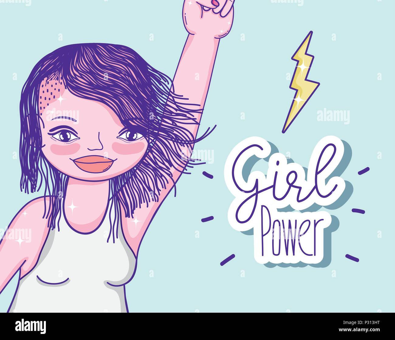 Girl power cartoon Stock Vector Image & Art - Alamy