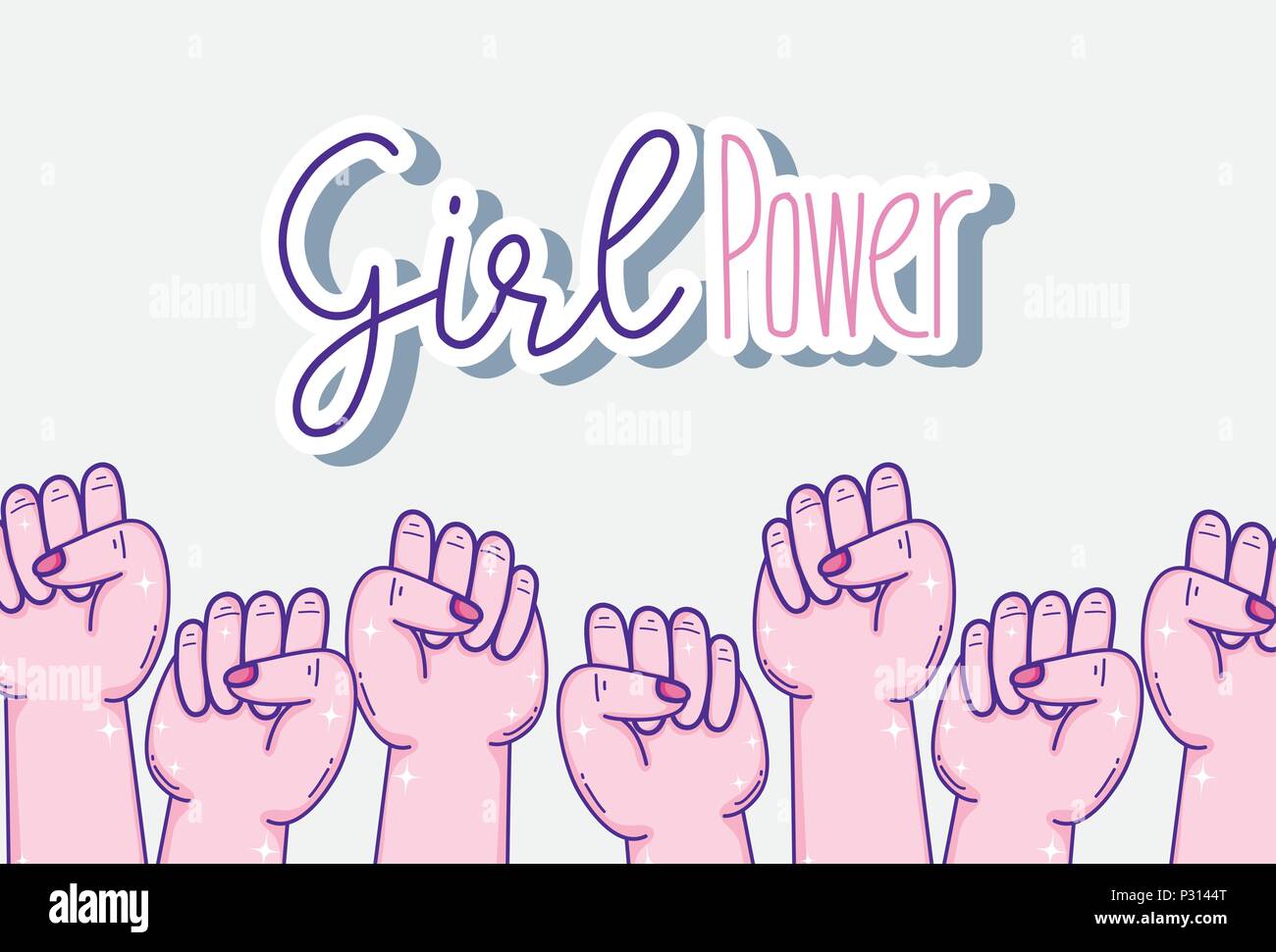 Girl powers with hands clenched Stock Vector Image & Art - Alamy