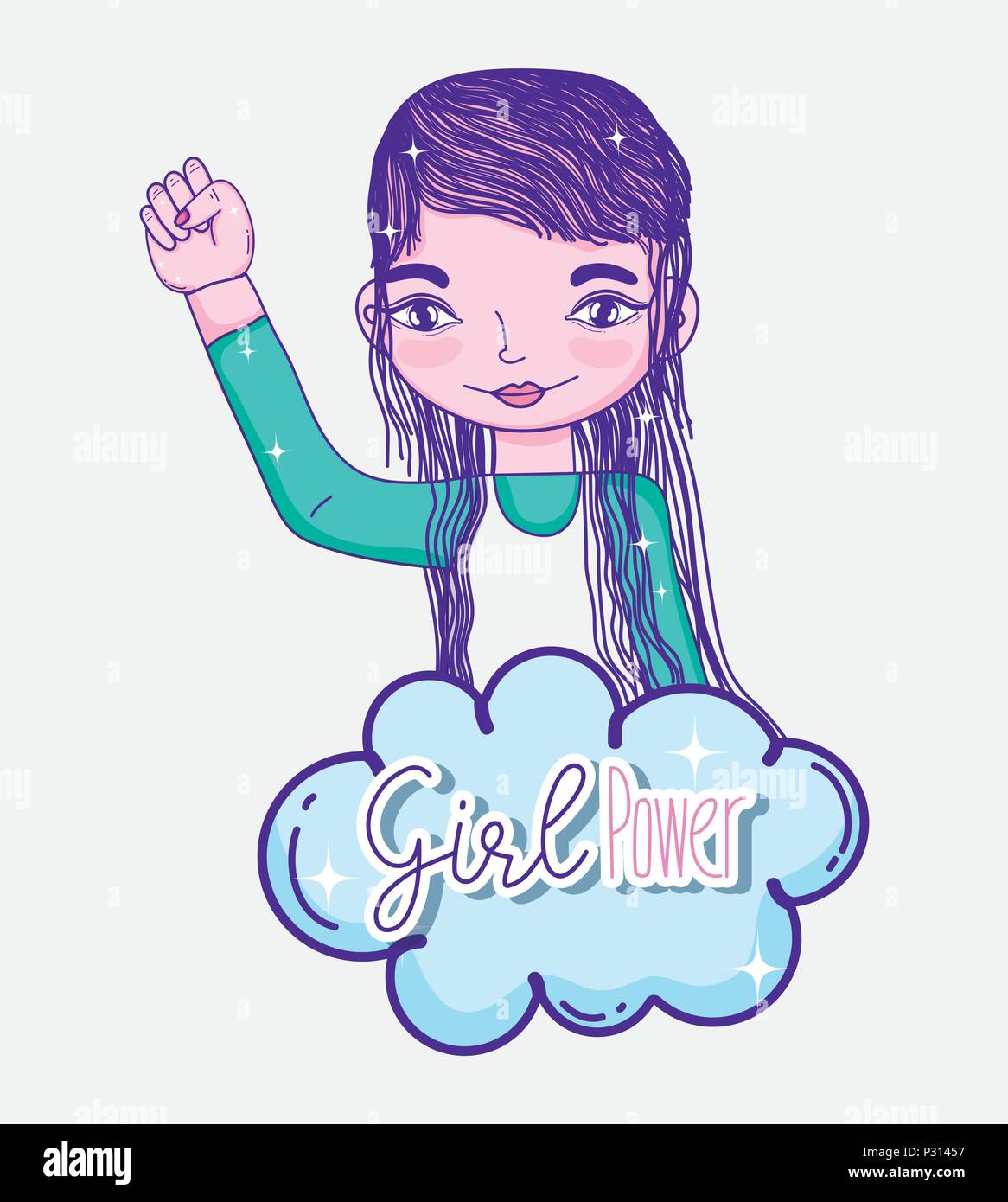 Girl power cartoons Stock Vector Image & Art - Alamy